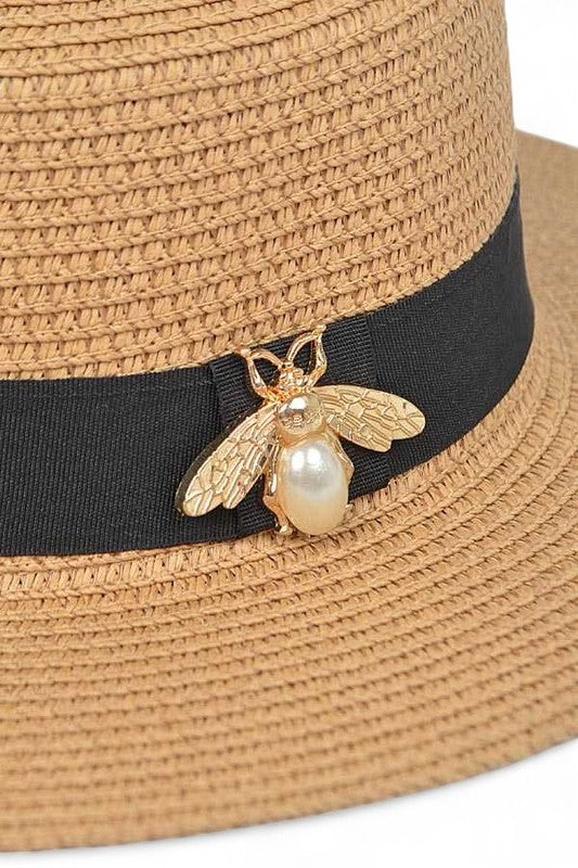 Iconic Bee Accent Straw Fedora Hat – cabana 19 red bank nj